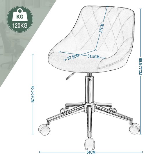 Kamyra® Stijlvolle Kantoorstoel - Bureau - Bureaustoelen voor ...