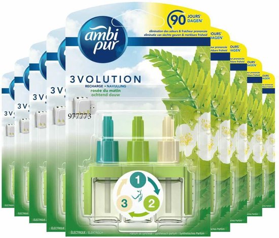 9x Ambi Pur Elektrische Geurverspreiders 3Volution Navulling Morning ...