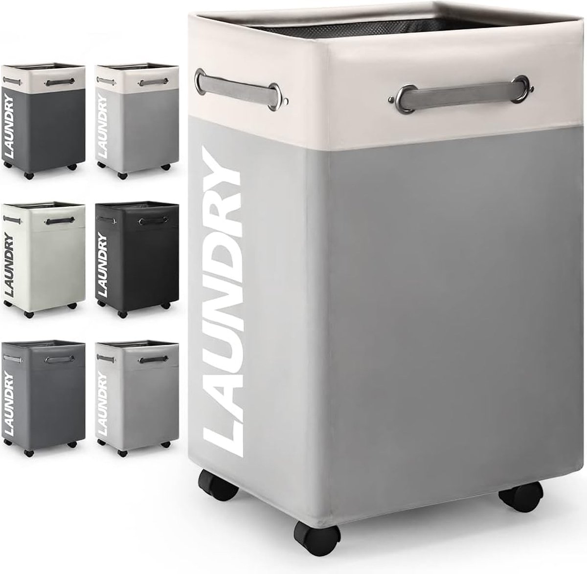 Opvouwbare wasmanden met wiel, 74 liter, groot opvouwbare wasmanden ...