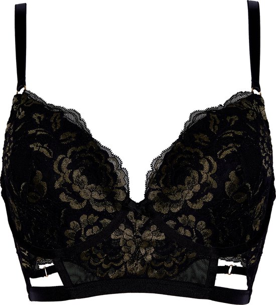 After Eden D-cup & up TILDE Padded longline bra with golden Dames Beha ...