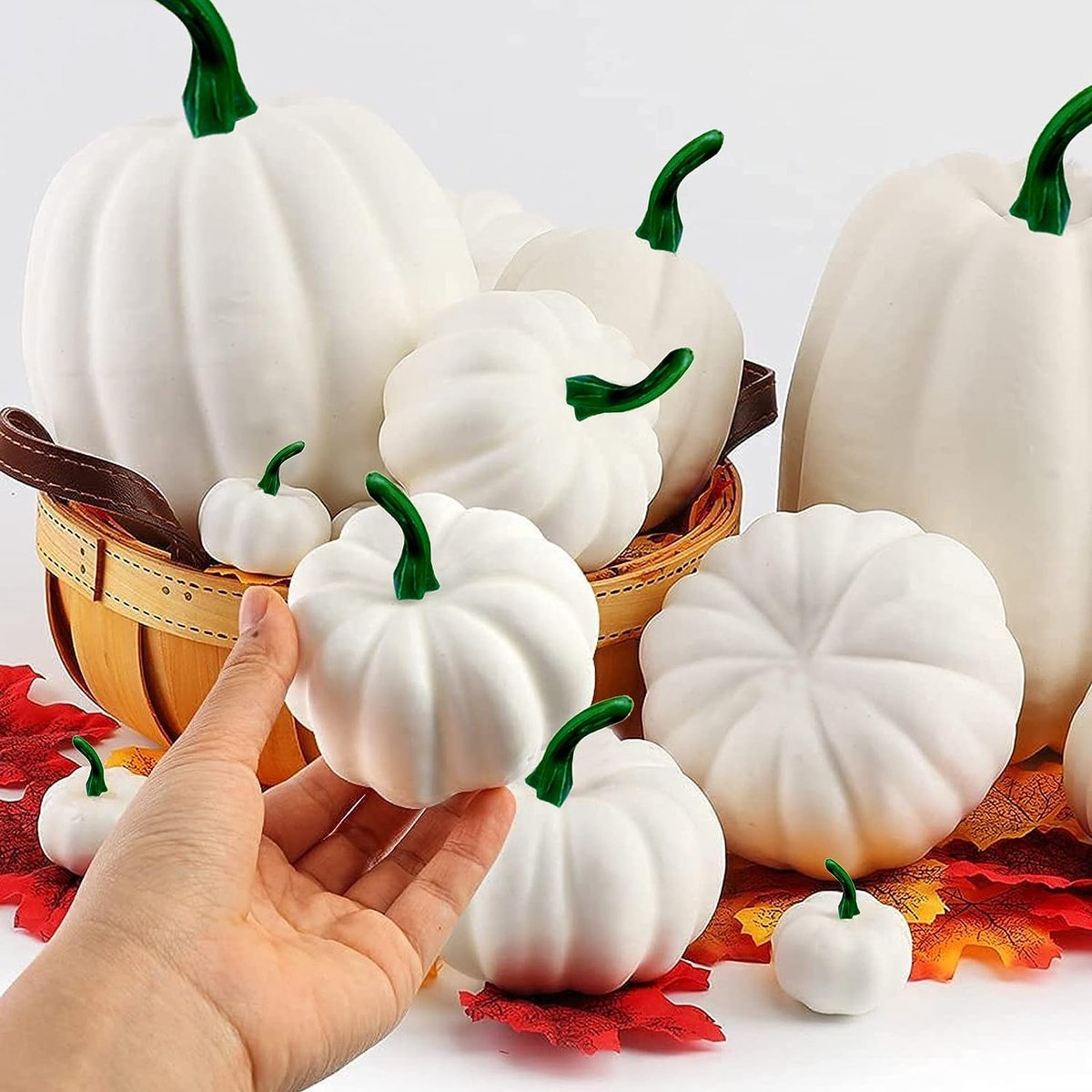 Mini witte pompoenen simulatiepompoen kunstmatige pompoenen decoratie ...