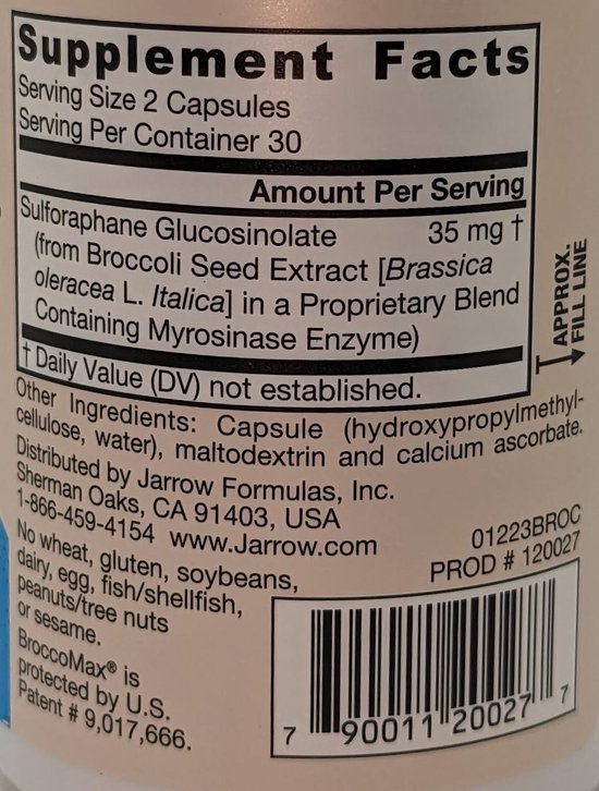 BroccoMax delayed release 60 capsules - broccoli extract (sulforafaan ...