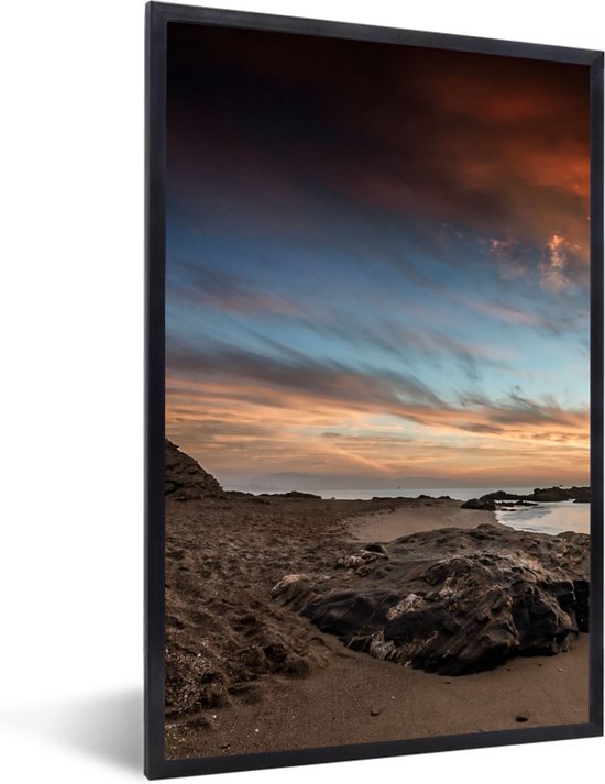 Fotolijst incl. Poster - Strand - Stenen - Avond - Lucht - Natuur ...