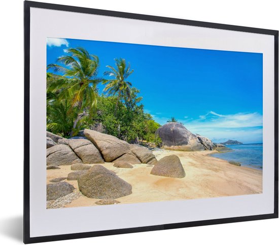 Fotolijst incl. Poster - Strand - Tropisch - Zee - Planten - 40x30 cm - Posterlijst | bol
