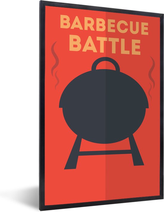 Fotolijst incl. Poster - Barbecue illustratie met de quote Barbecue ...