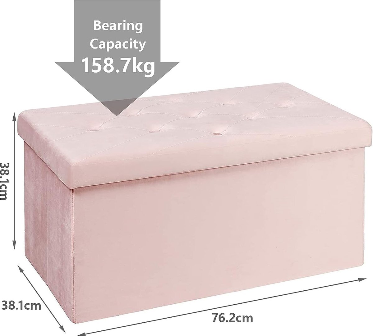 Zitbank met opbergruimte, opvouwbare kruk, kist opbergdoos van fluweel ...