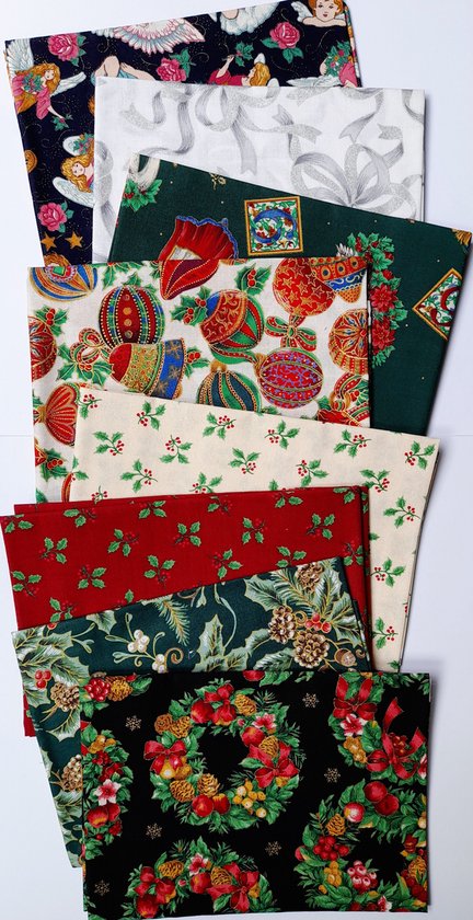 Pakket 8 lapjes stof - Kerst - verschillende prints - 25 x 50 cm ...