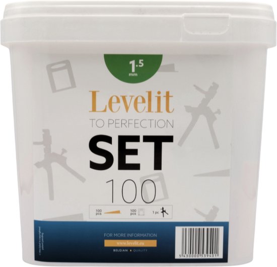 Levelit - Levelling kit - 100 stuks - 1.5 mm - Tegel Levelling Systeem ...