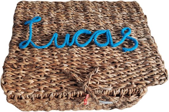 Kraamcadeau - Rieten mand picknickmand met naam baby - S - Kraamcadeau ...
