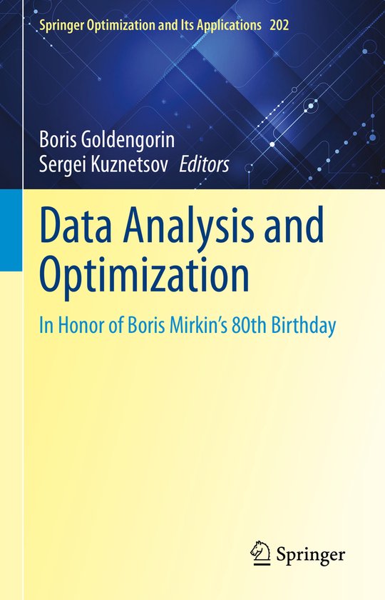 Springer Optimization And Its Applications Data Analysis And