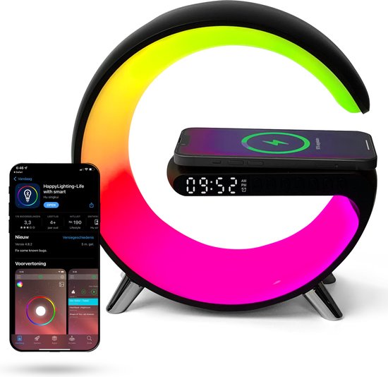 Zigla - Wake Up Light - Met Draadloze Oplader - Lichtwekker - Bureaulamp - LED Light -... | bol