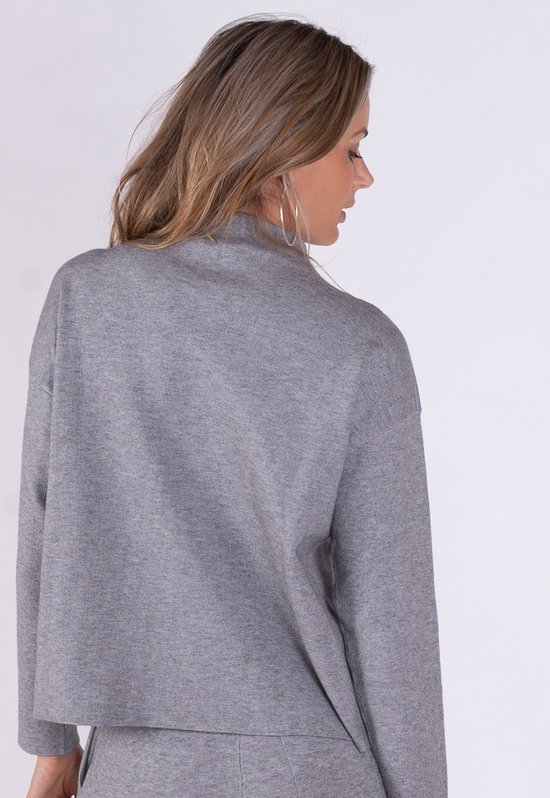 Dames trui grijs melee viscose langemouw met turtle col -Malmo. | bol