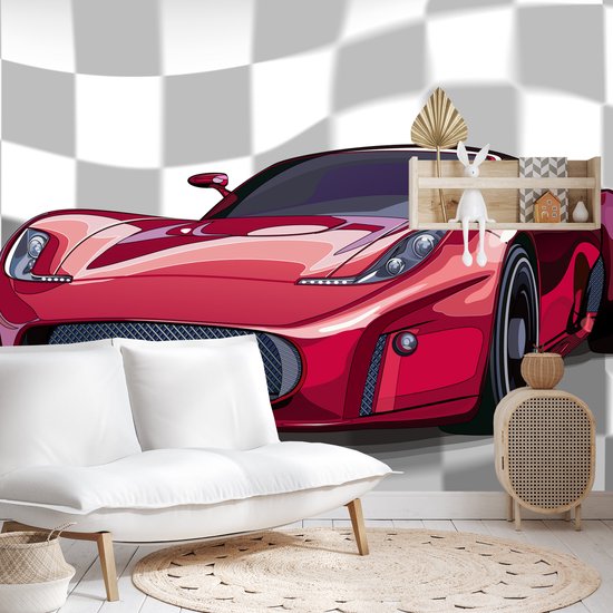 Fotobehang Sport Rode Auto | bol