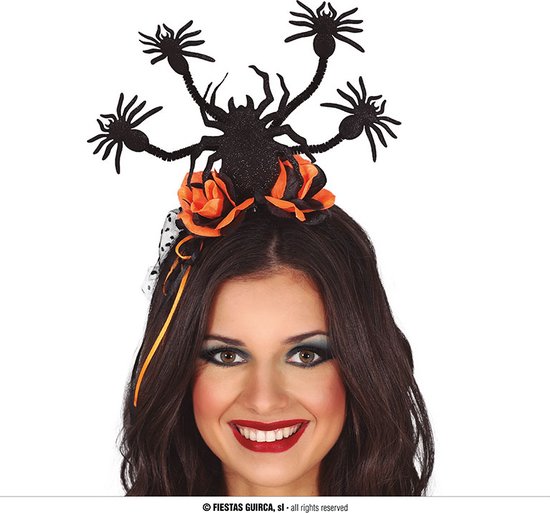 Fiestas Guirca - Tiara Spinnen en bloemen zwart | bol