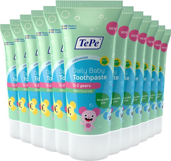12x TePe Daily Baby Tandpasta 50 ml | bol