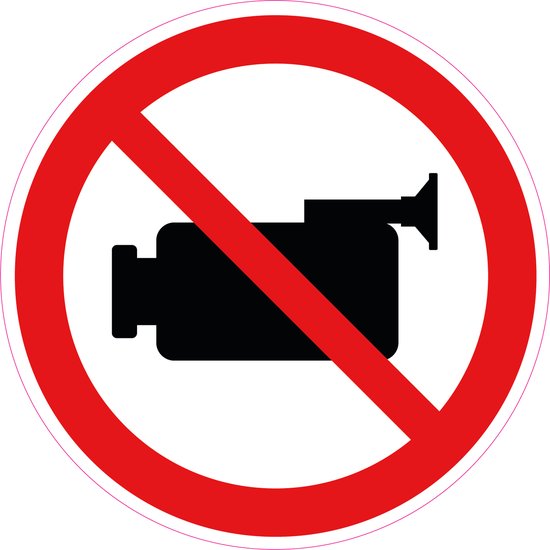 5 Stickers van 20 cm | Verboden te filmen Sticker | Pictogram sticker ...