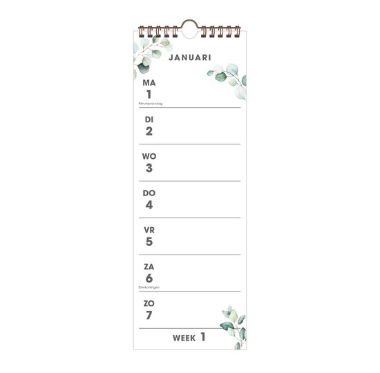 Weekkalender 2024 - SMAL BLAD (30cm x 11cm) | bol