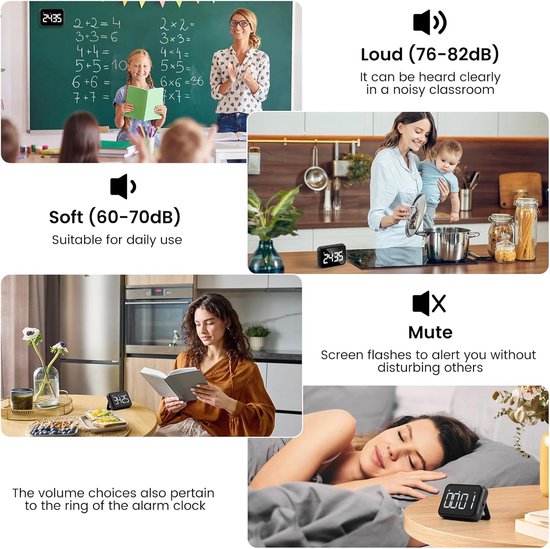 USB Oplaadbare Digitale Timer - Groot Display - Verstelbaar Alarm ...
