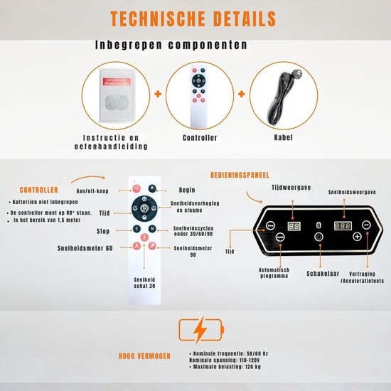 TIM® Trilplaat - Trilplaat Fitness - Vibratieplaat - 120 Vibratie ...