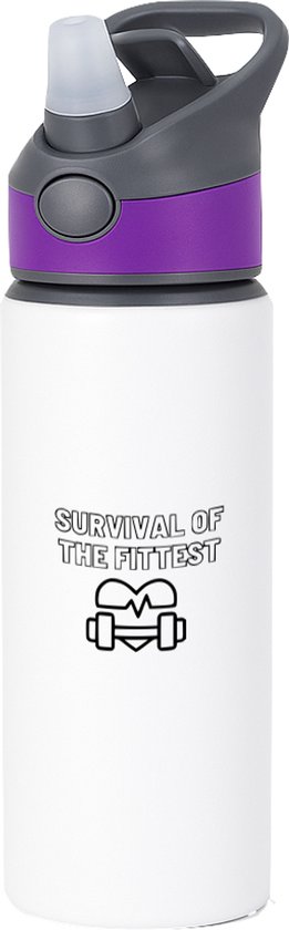 Hacebo® - Survival of the fittest waterfles met rietje paars - Fitness ...