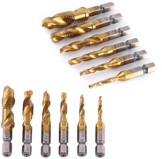 Jhubersproducts Countersink Tap Drill Bit Set - 6-delige set ...