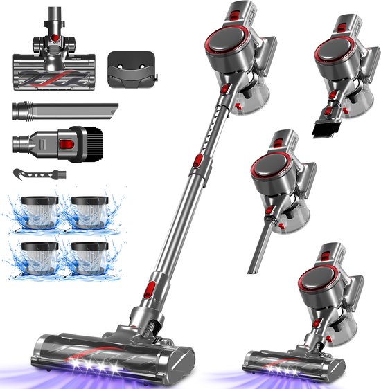 Saikefy Steelstofzuiger Draadloos - 55000 Pa - LED-display - 50 min ...