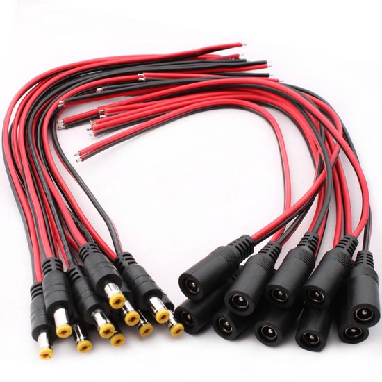 20PCS 18AWG 5.5mm x 2.1mm DC Power Pigtail Kabels voor ...