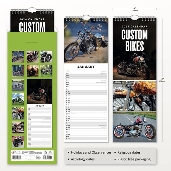 Custom Bikes Slimline Kalender 2026 | bol