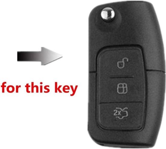 Auto-sleutelhoesje met carbon fiber shell en silicone hanger voor Ford ...