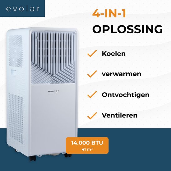 Evolar Mobiele Smart Airco - 14000 BTU - Koelen & Verwarmen - WiFi ...