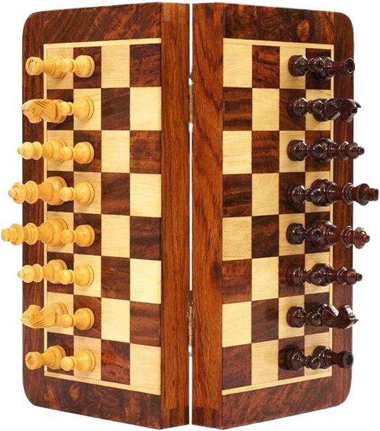 Schaakset Magnetisch - Schaakbord Hout - Intelligentie Stimuleren ...