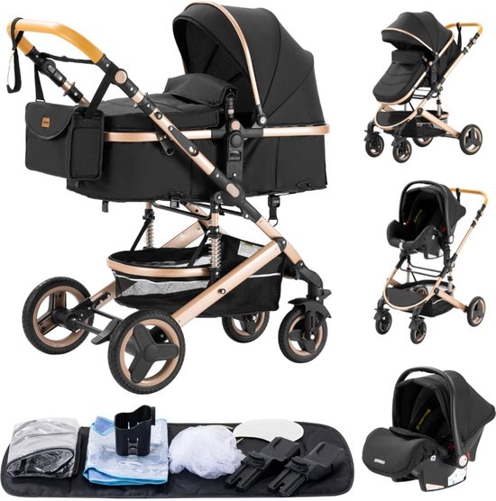 Kinderwagen - Kinderwagen 3 in 1 - Stroller - Opklapbare Wandelwagen - Luxe... | bol