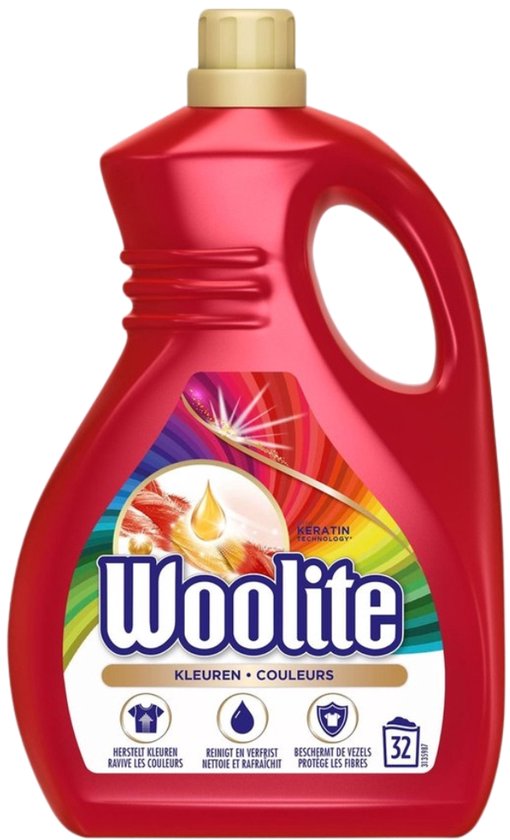 Woolite Color - Vloeibaar Wasmiddel - Met Keratine - Gekleurde Was - 32 ...