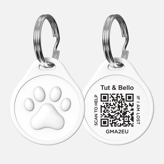 Witte Hondenpenning met QR-code: Gemoedsrust voor jou, veiligheid voor ...