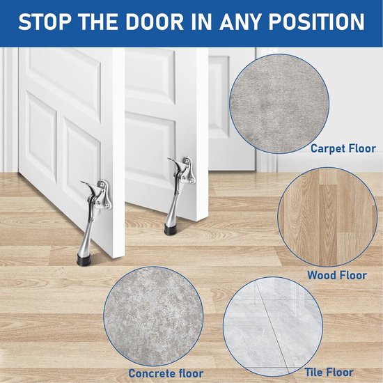 6 inch Kickdown deurstopper voor onderkant van de deur - Geborsteld ...