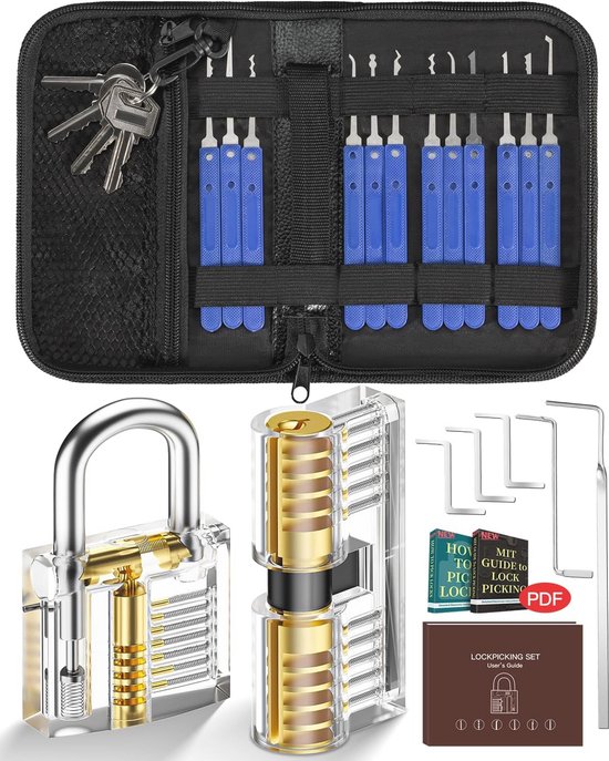 Lockpicking Set voor Beginners en Professionals - 25 Delige Gereedschapset met... | bol