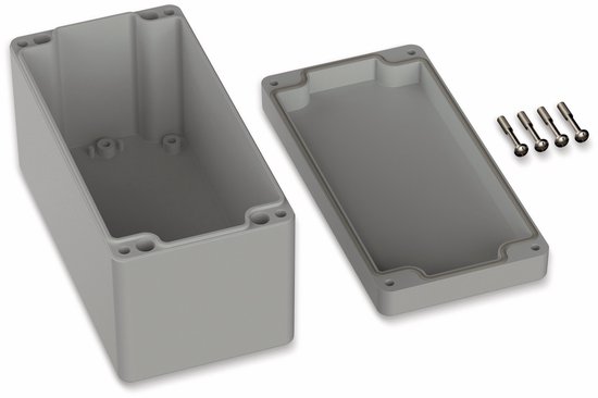 POLLIN, polycarbonaat behuizing, 160 x 80 x 85 mm, IP66, lichtgrijs | bol