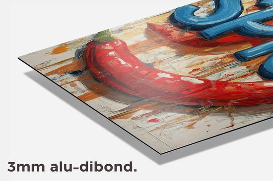 Spicy Pepper Poster - Teksten Posters - Aquarel - Metalen Wandbord ...