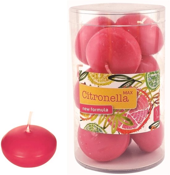 Gala drijfkaarsen citronella Fuchsia Ø 45 x 30 mm - 20 stuks | bol