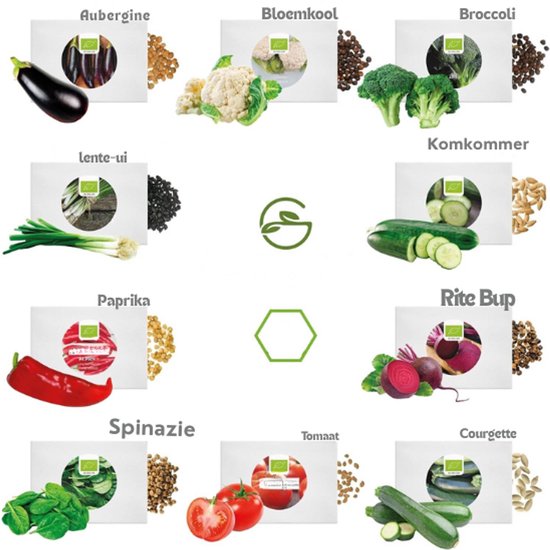 Bio Groenten Zaden Set - Biologisch Met 10 Groentevariëteiten ...