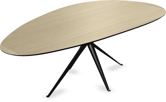 Melamine eettafel eiken licht - Kiezel Type A - Anna onderstel - eiken ...