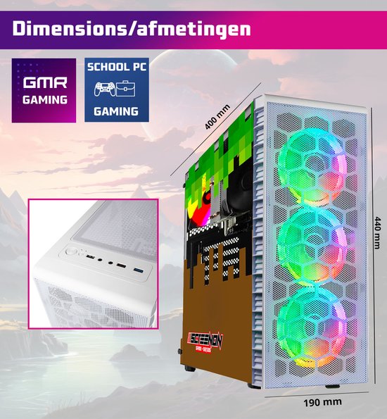 ScreenON - Minecraft Gaming PC White - Ryzen 3 - RX 550 - 16GB RAM ...