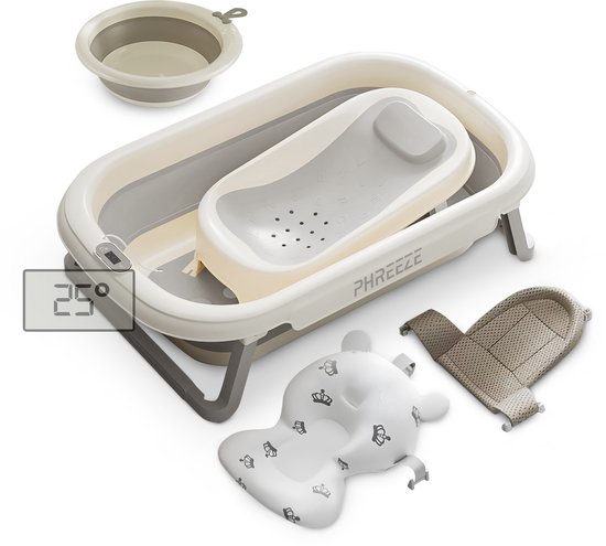 5-Delige Baby Badje Set - Babybad met Thermometer en Standaard ...