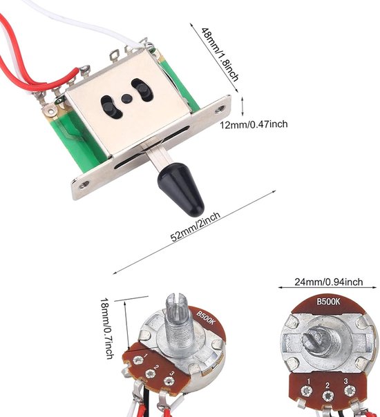 3 Way Switch Wiring Harness for Tele Electric Guitar | bol