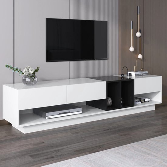 Gran VidaÂ® - TV-Meubel- Hoogglans Wit en Zwart - Modern Design ...