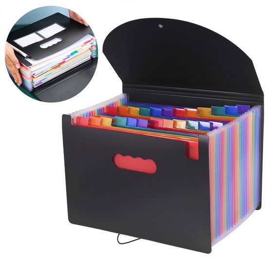 Documentenmap - Schrijfmap A4 - 25 vakken - Vuurvaste waaiermap - map ...