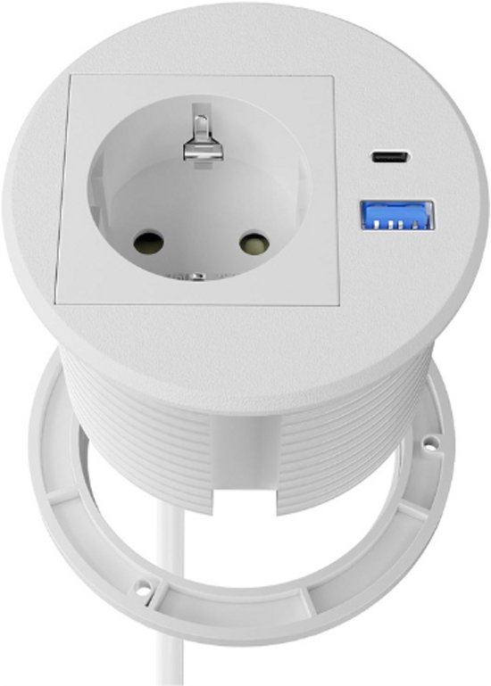 Inbouw Tafelcontactdoos Met USB C PD 20W - Inbouwstopcontact Voor ...