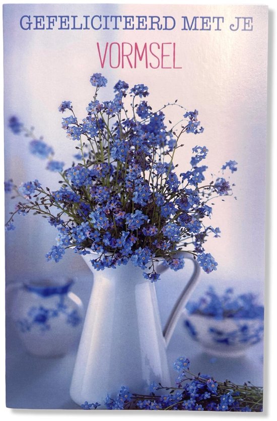 Vormsel Wenskaart Bloemen - 12x17cm - Gevouwen kaart inclusief envelop ...