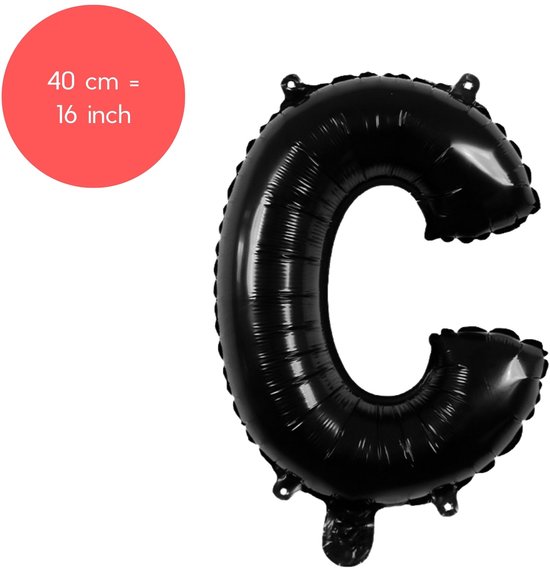 Fienosa Letter Ballonnen - Letter C - Zwart - Kleur Zwart - 40 cm ...
