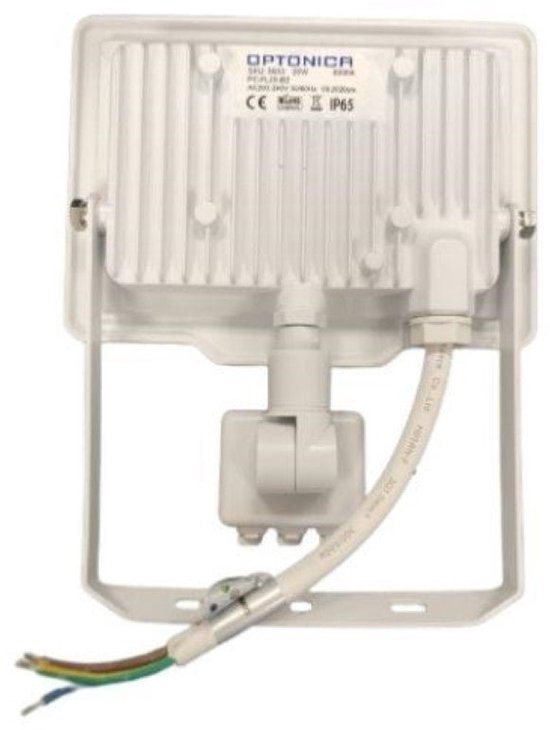 Outdoor LED-projector 20W IP65 wit met schemering bewegingsdetector ...